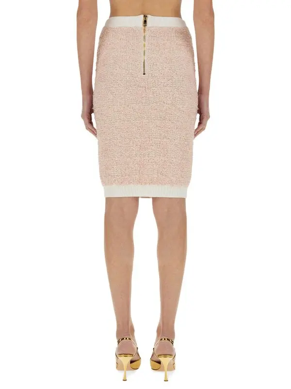 Balmain Tweed Midi Skirt