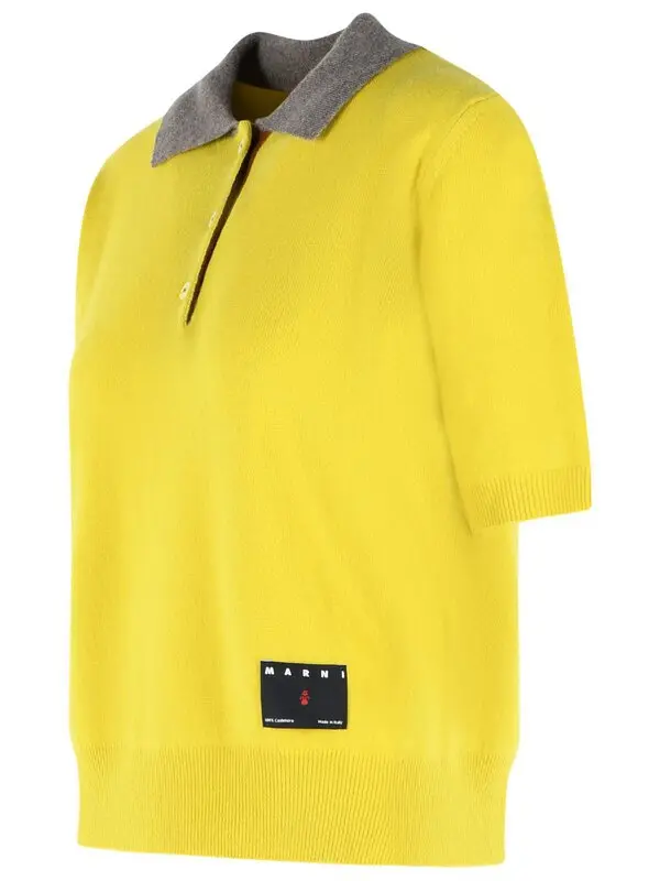Marni Cashmere Knit Polo Shirt - Yellow
