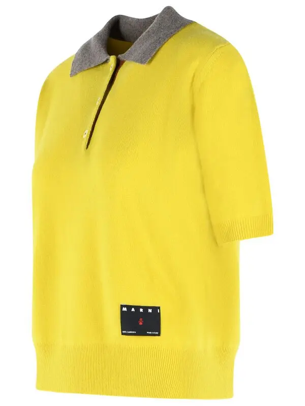 Marni Cashmere Knit Polo Shirt - Yellow