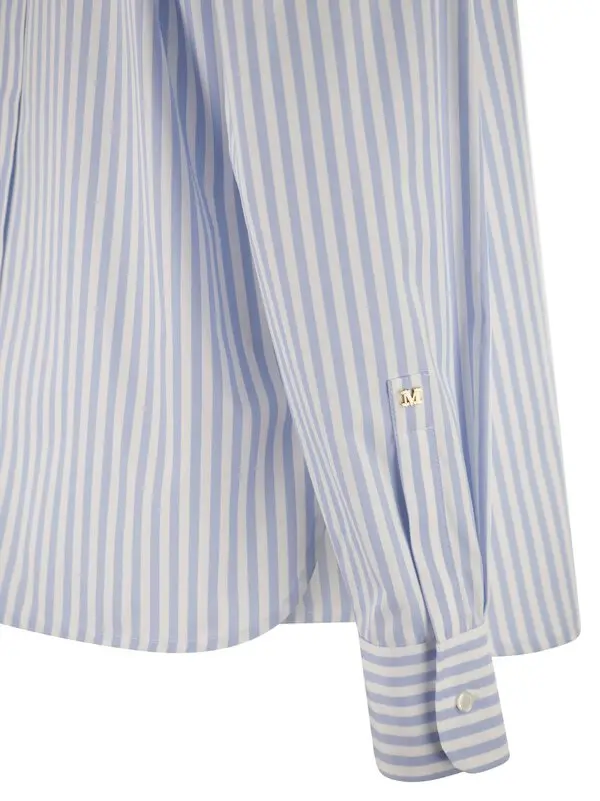 Max Mara Striped Poplin Shirt - Blue