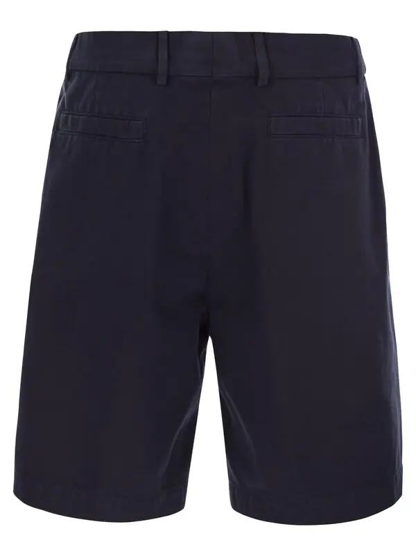 Brunello Cucinelli Cotton Gabardine Bermuda Shorts - Blue