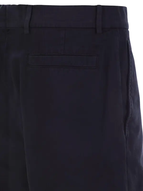 Brunello Cucinelli Cotton Gabardine Bermuda Shorts - Blue
