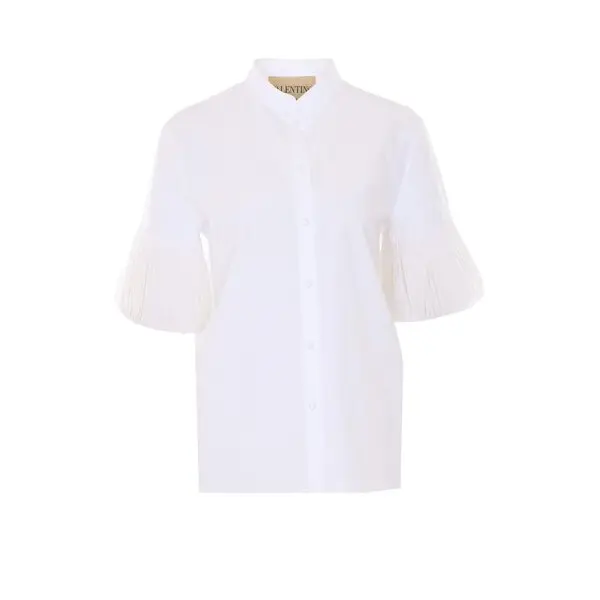 Valentino Garavani Embroidered Puffed Sleeve Shirt - White