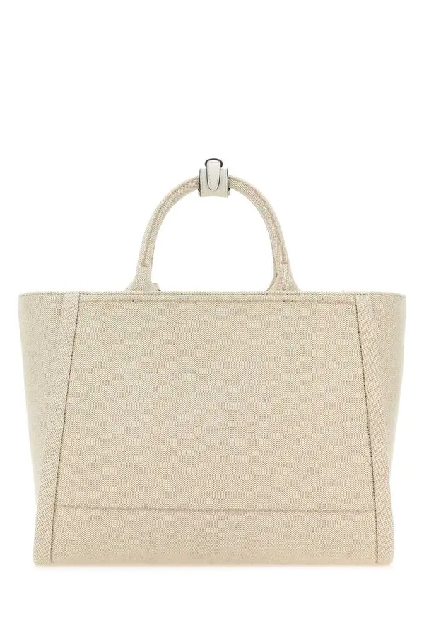 Prada Sand Canvas Shopping Bag