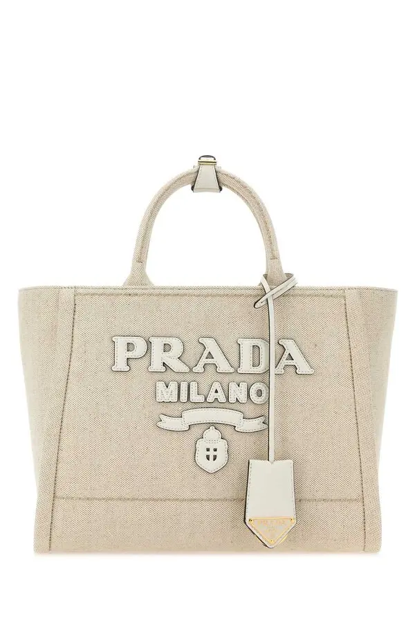Prada Canvas Shopping Bag - Brown