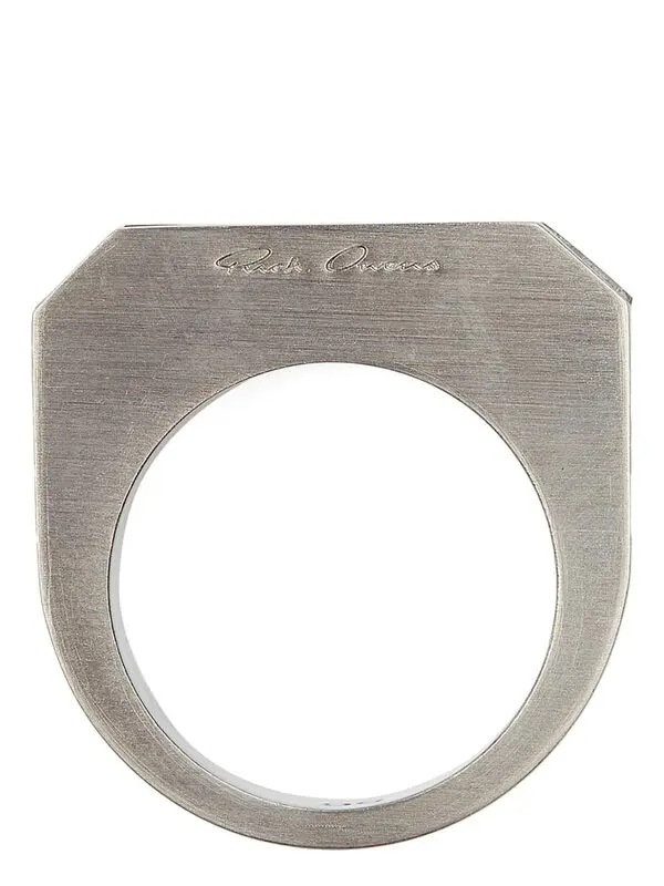 Rick Owens Bevelled Brass Ring - Silver