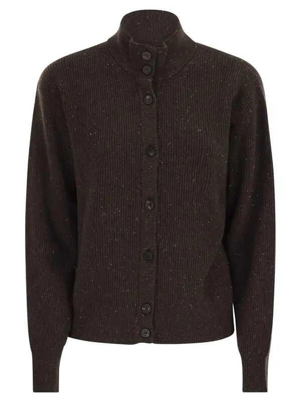 Peserico Wool, Silk, And Cashmere Button-up Cardigan - Brown