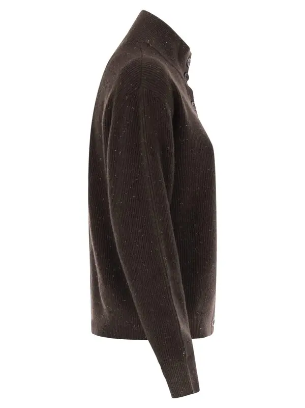 Peserico Wool, Silk, And Cashmere Button-up Cardigan - Brown