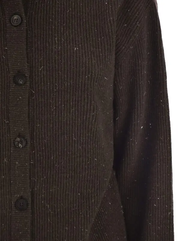 Peserico Wool, Silk, And Cashmere Button-up Cardigan - Brown