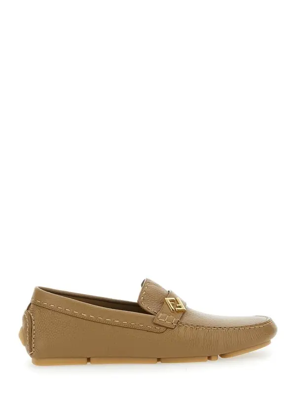 Fendi Hammered Leather Driver Loafers - Multicolor