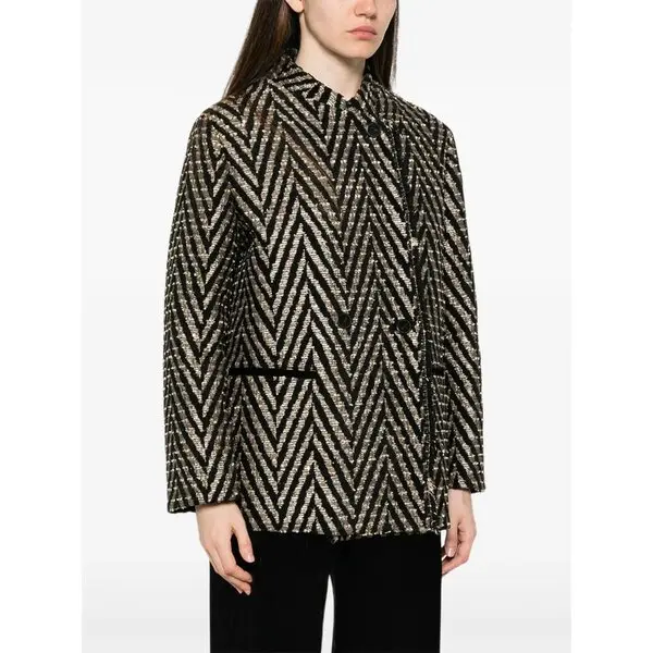 FORTE_FORTE Double-breasted Chevron Peacoat