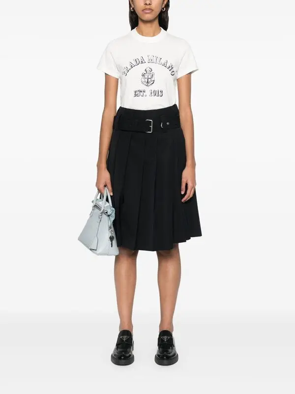 Prada Logo Print Jersey T-shirt - White