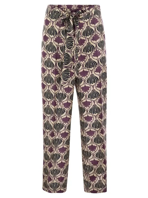Max Mara Timec Printed Silk Fluid Trousers