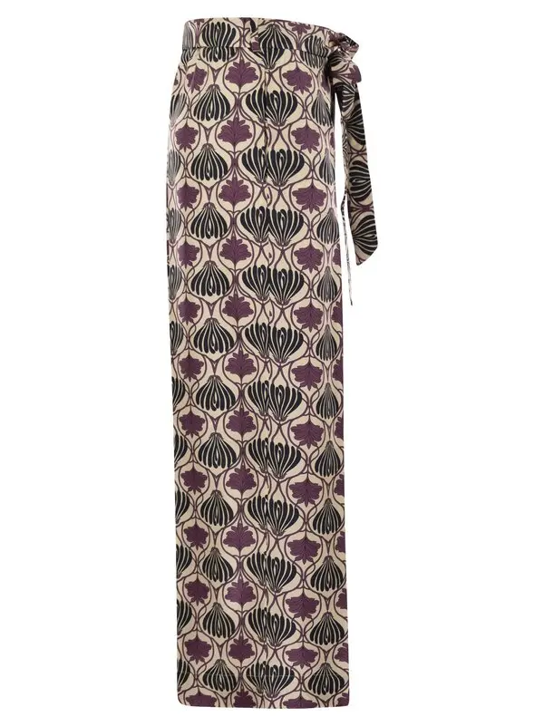 Max Mara Timec Printed Silk Fluid Trousers