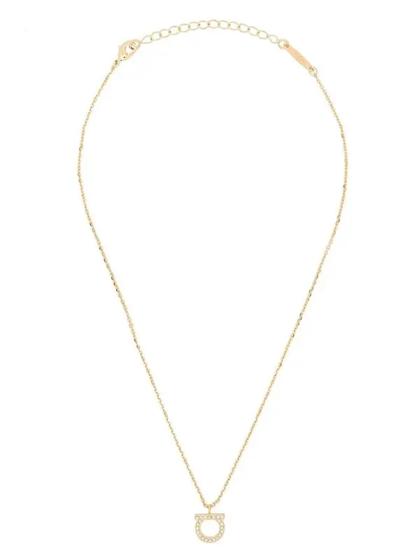 FERRAGAMO Gancini Crystals Necklace L