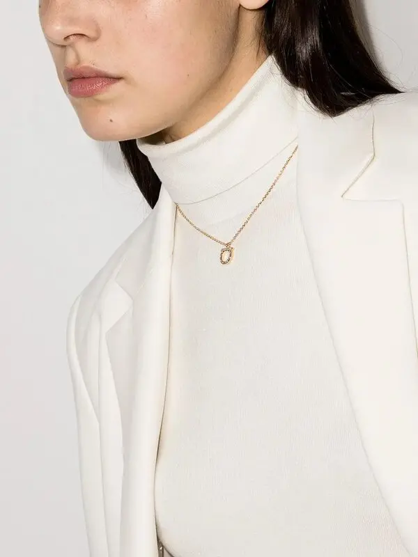 FERRAGAMO Gancini Crystals Necklace L
