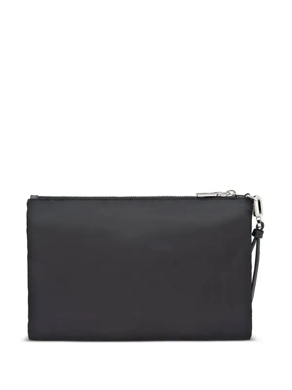 Prada Re-nylon And Saffiano Leather Pouch - Black