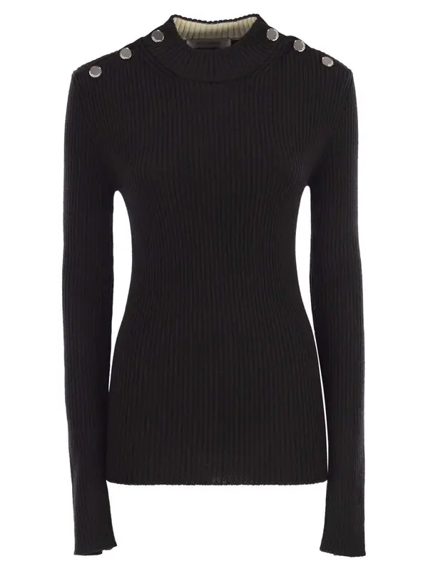 Sportmax Renania Fitted Jumper With Buttons - Black