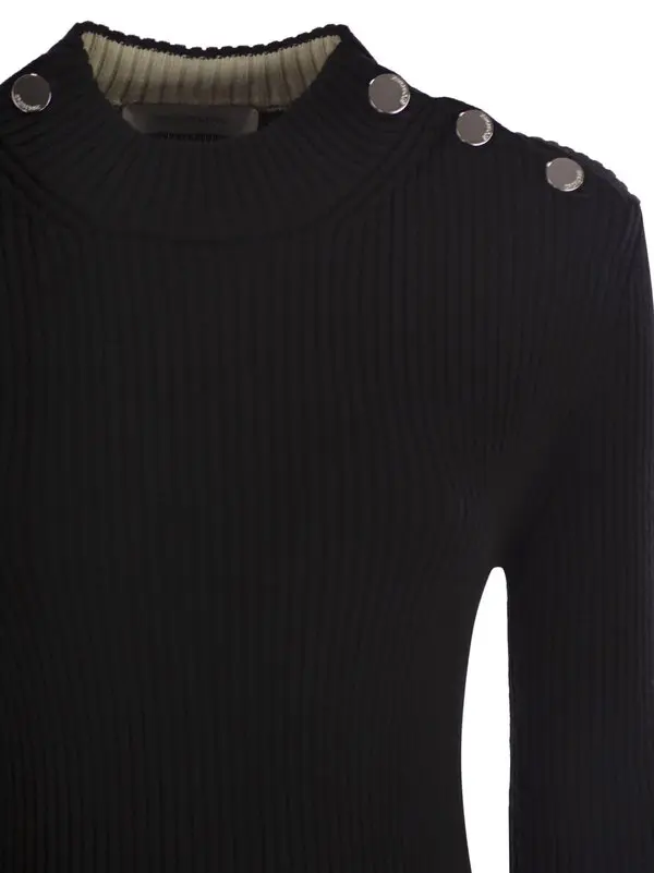 Sportmax Renania Fitted Jumper With Buttons - Black
