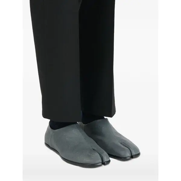 MAISON MARGIELA Aged Leather Tabi Loafers - Gray