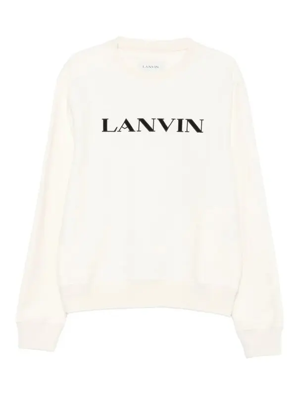 LANVIN Cotton Sweatshirt With Embroidered Logo - Multicolor