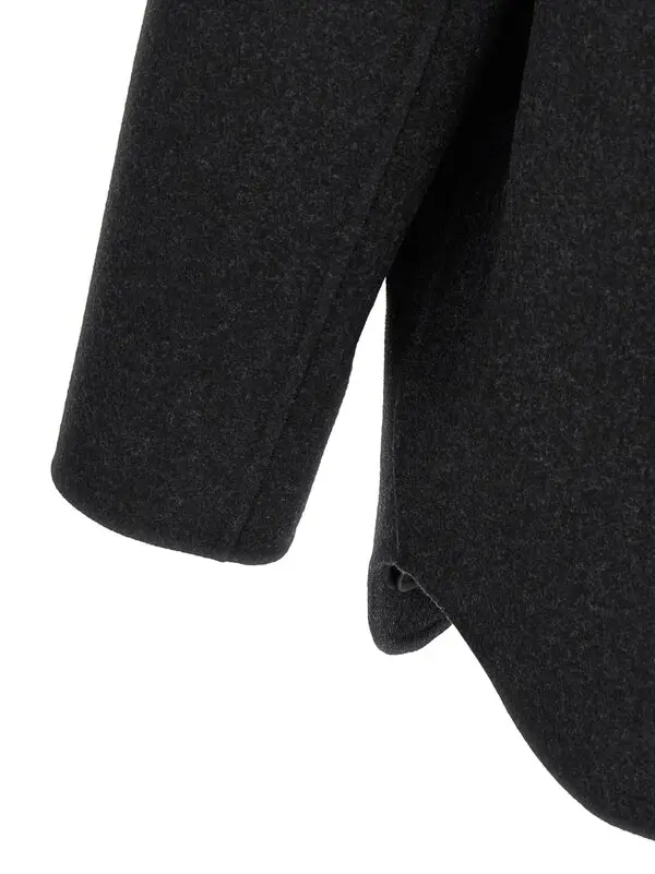 Fendi Felt Wool Coat - Gray