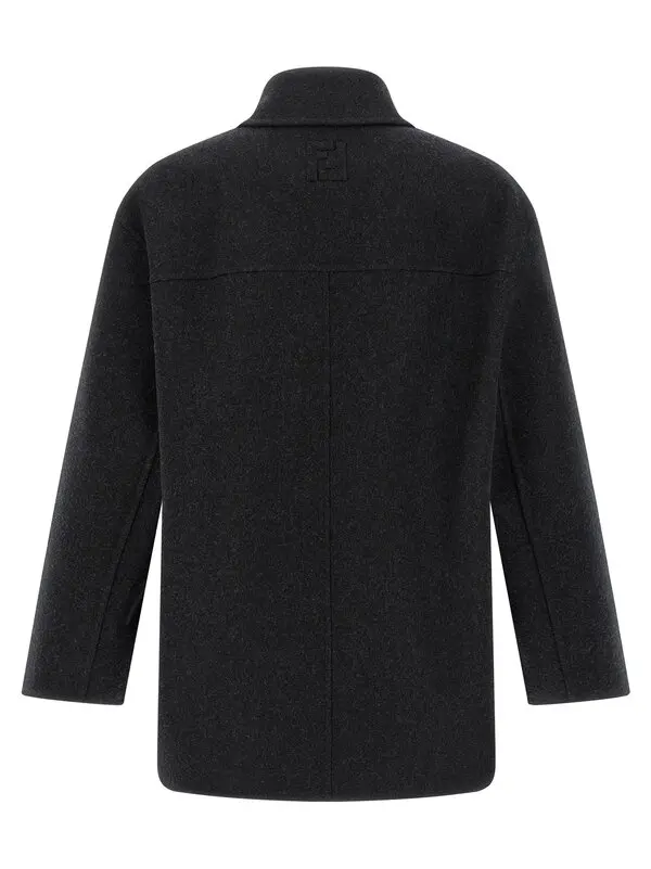 Fendi Felt Wool Coat - Gray