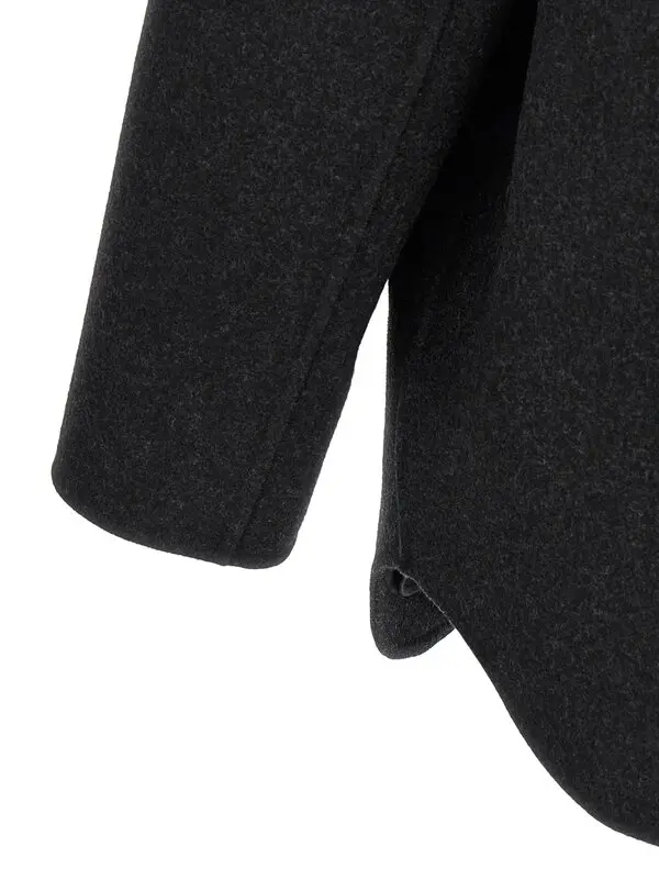 Fendi Felt Wool Coat - Gray