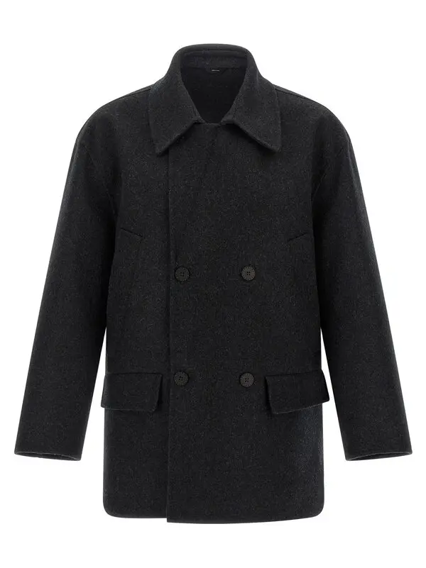 Fendi Felt Wool Coat - Gray