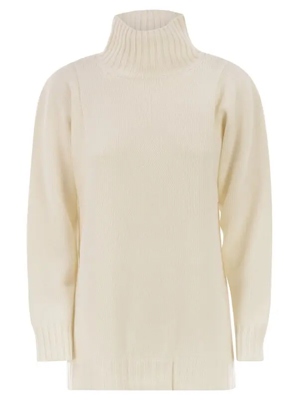 Max Mara Aceti Oversized Cashmere Turtleneck - White