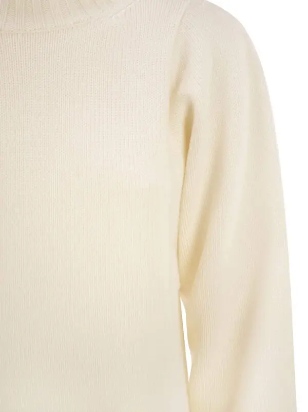 Max Mara Aceti Oversized Cashmere Turtleneck - White