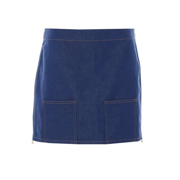 Fendi Ff Motif Denim Skirt - Blue