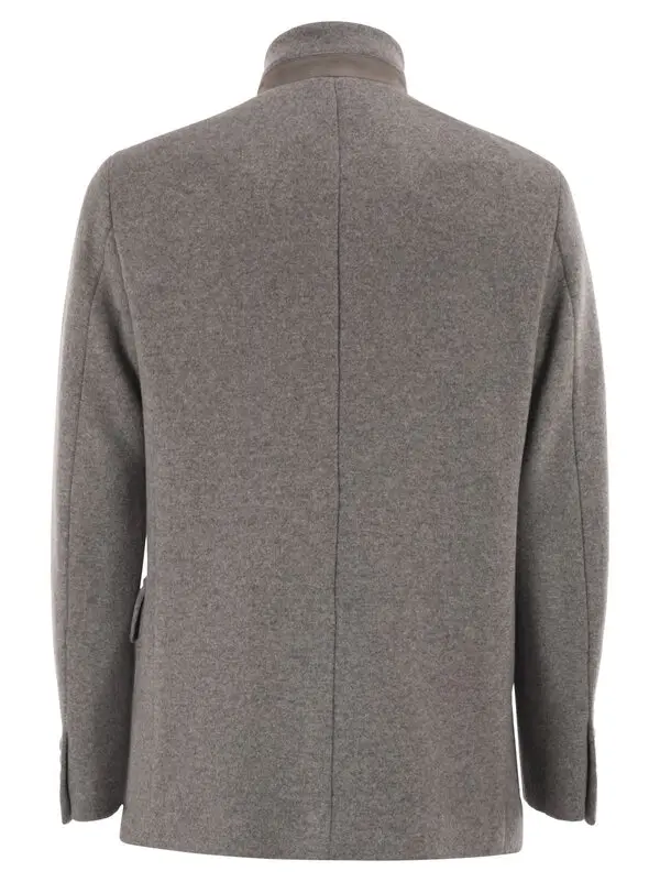 FAY Wool Blend Caban Pea Coat