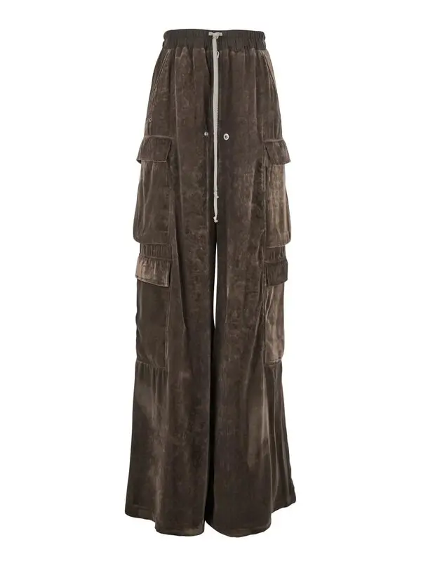 Rick Owens Cargo Belas Velvet Pants - Multicolor