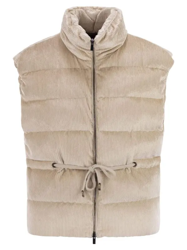 Peserico Down And Viscose Velvet Waistcoat - Multicolor