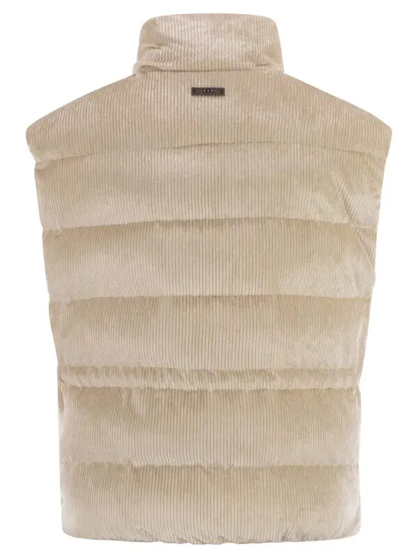 Peserico Viscose Velvet Padded Waistcoat - Multicolor