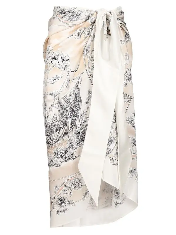 FERRAGAMO Pareo With Travel Print