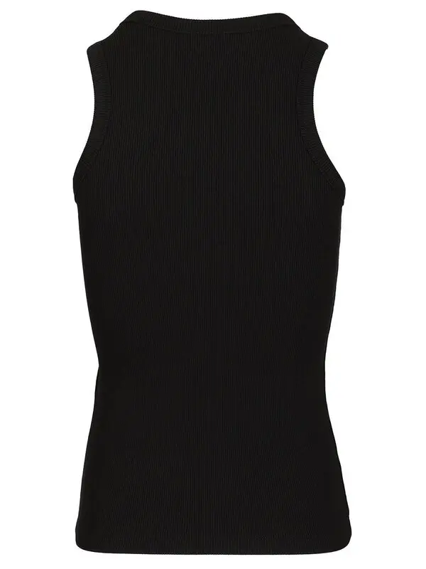 Celine Ribbed Silk And Cotton Tank Top