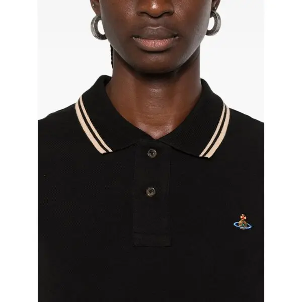VIVIENNE WESTWOOD Embroidered Polo Top - Black