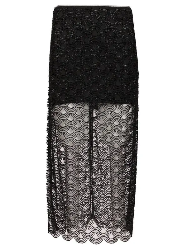 ROTATE BY BIRGER CHRISTENSEN Sequin Midi Skirt - Black