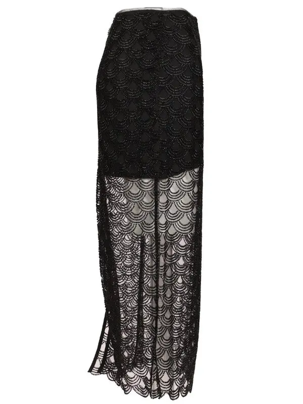 ROTATE BY BIRGER CHRISTENSEN Sequin Midi Skirt - Black