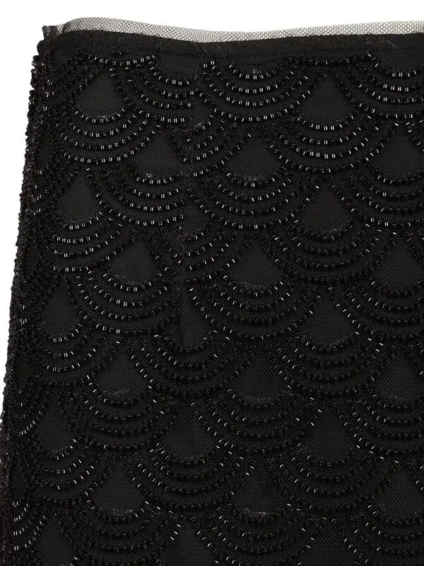 ROTATE BY BIRGER CHRISTENSEN Sequin Midi Skirt - Black