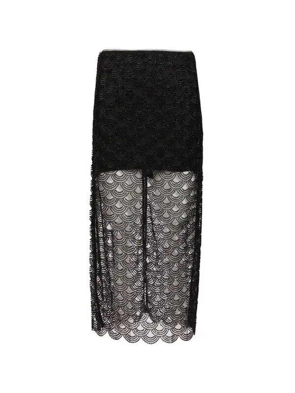 ROTATE BY BIRGER CHRISTENSEN Sequin Midi Skirt - Black