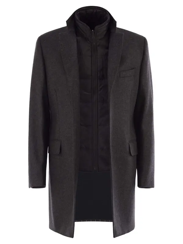 FAY Double Coat In Wool And Cashmere Cloth - Multicolor