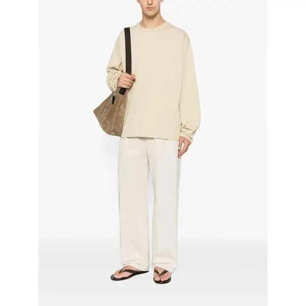 LEMAIRE Cotton Crew Neck Sweatshirt - Cream