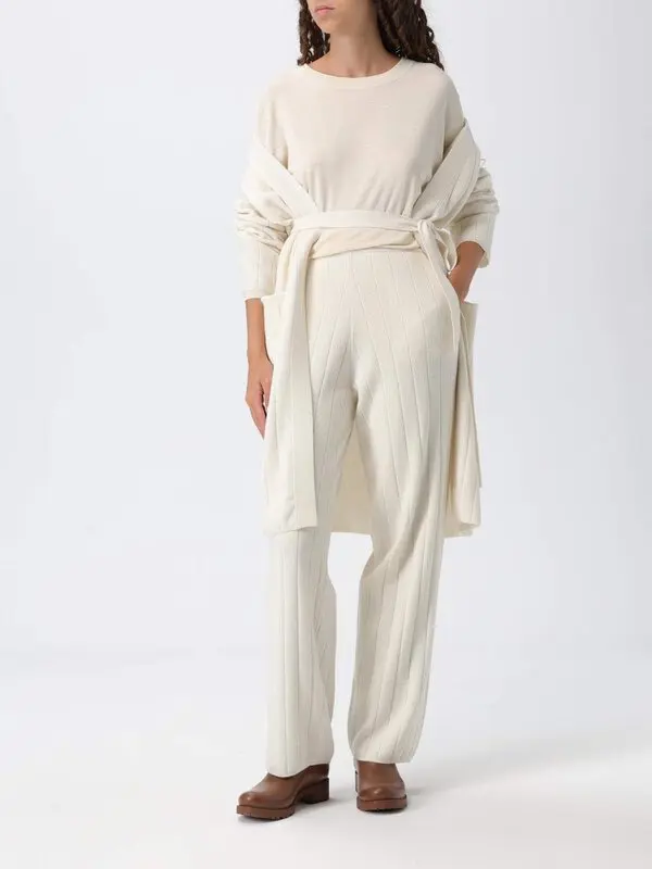 Max Mara Ribbed Belted Long Sleeve Sweater