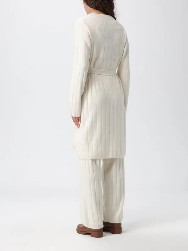 Max Mara Ribbed Belted Long Sleeve Sweater