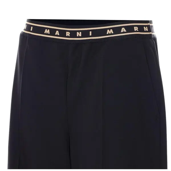 Marni Logo Elasticated Waistband Trousers - Black