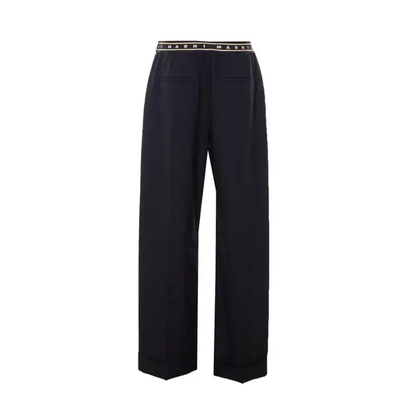 Marni Logo Elasticated Waistband Trousers - Black
