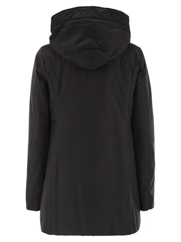 FAY Technical Gabardine Toggle Coat - Black